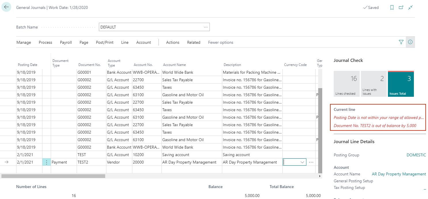 How to check financial journals in Business Central | Rand Group